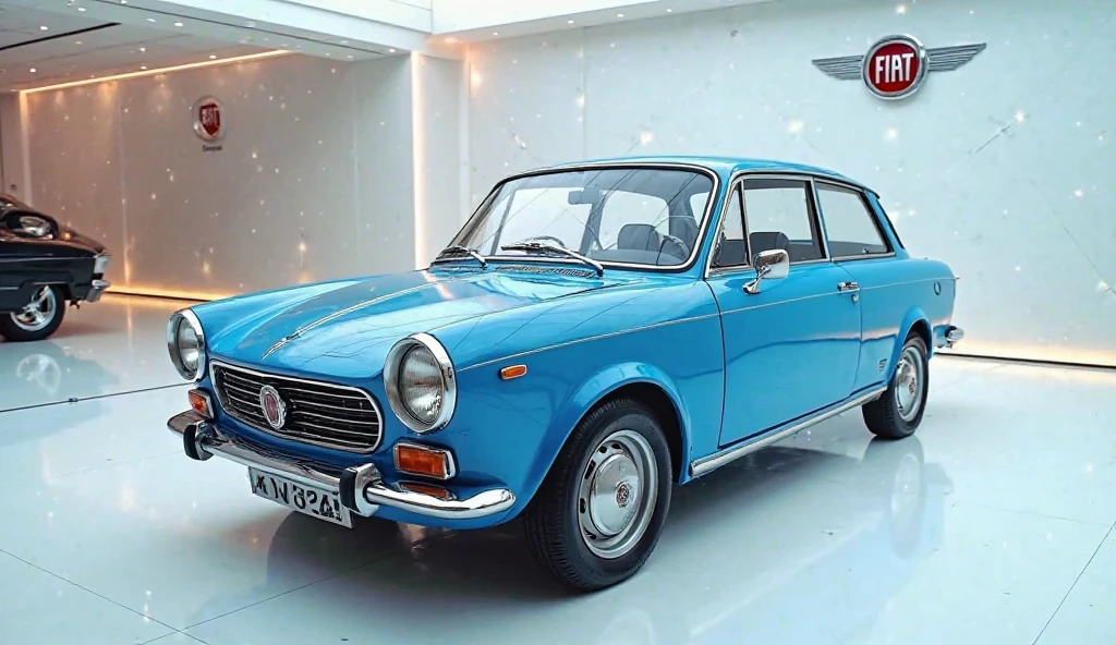 The image depicts the left side front view of (1983 Fiat 850 - SeaArt AI