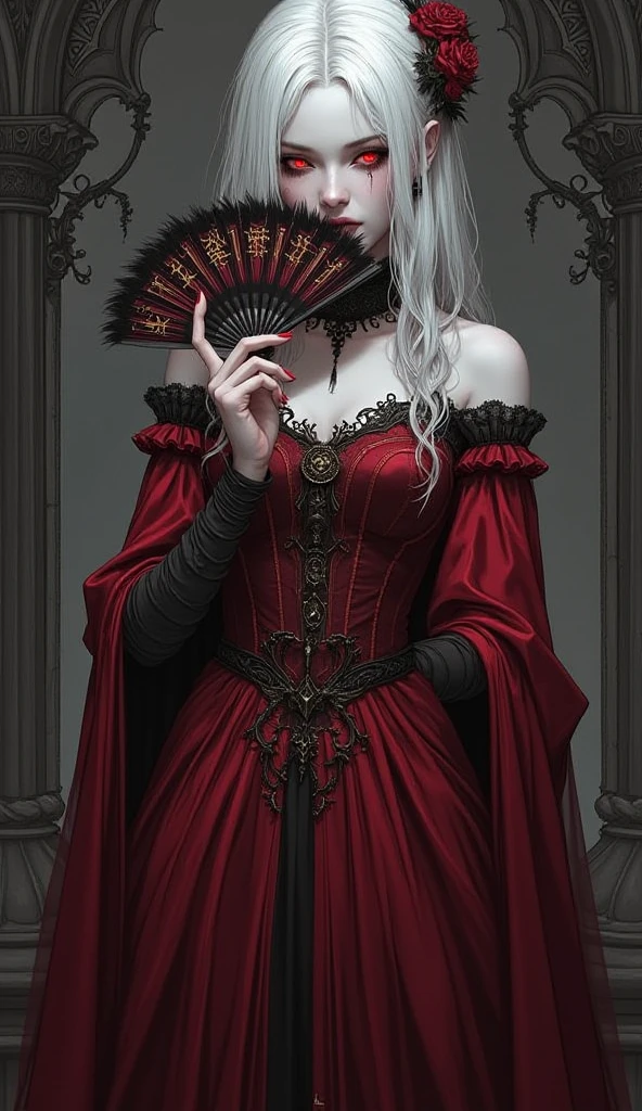 Aparência:** A Duquesa, a figure of macabre beauty, exudes an air of el ...