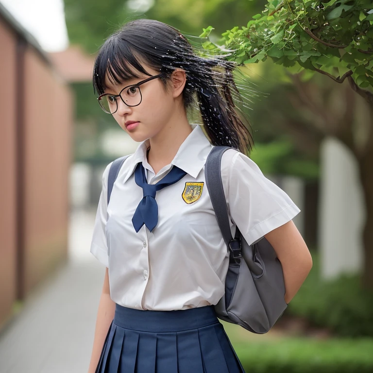 "Realistic photo of a Keio Girls High School student in **accurate ...