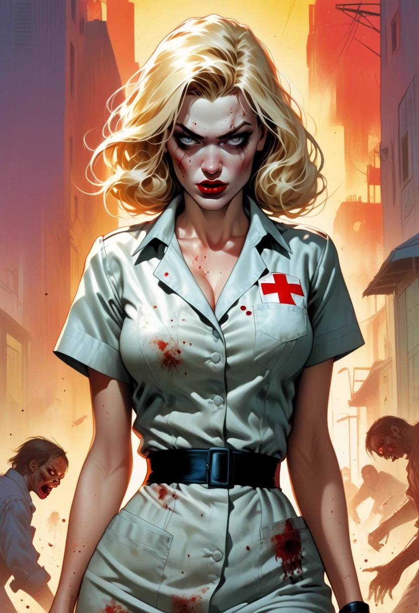 Vintage pulp fiction-style comic book cover, which depicts a formidable ...