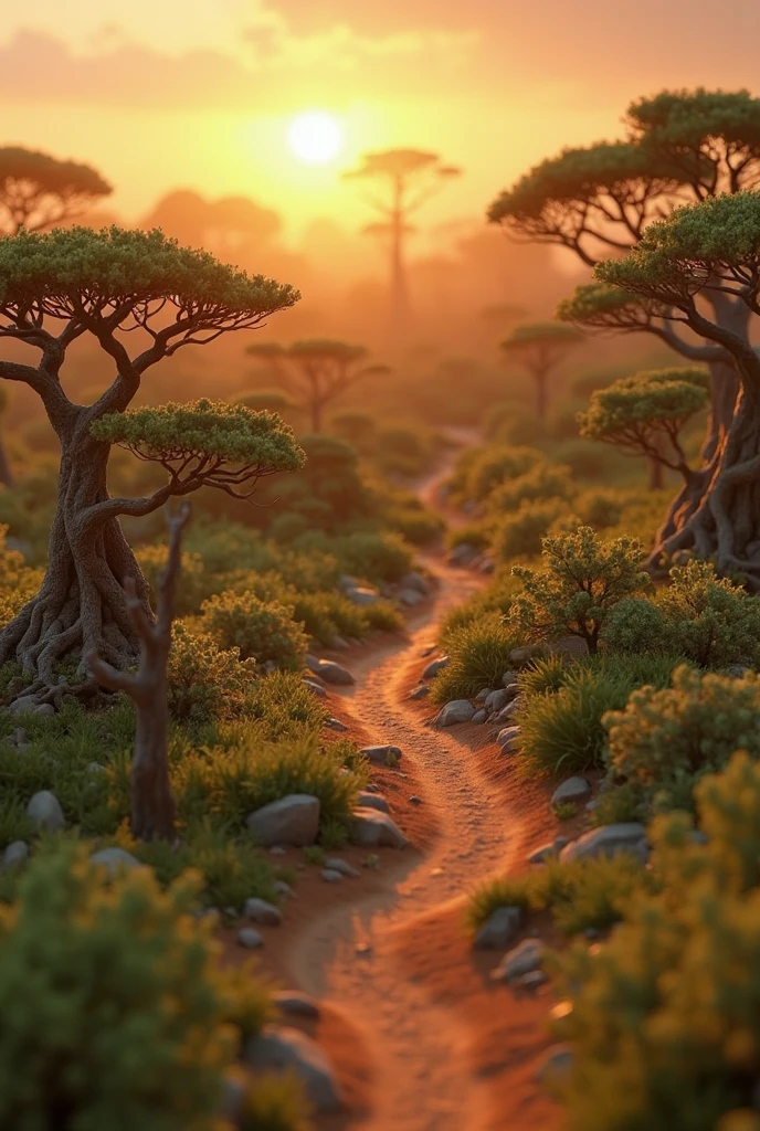 "depth of field {x} cinematic depth of field {x} golden hour volumetric ...