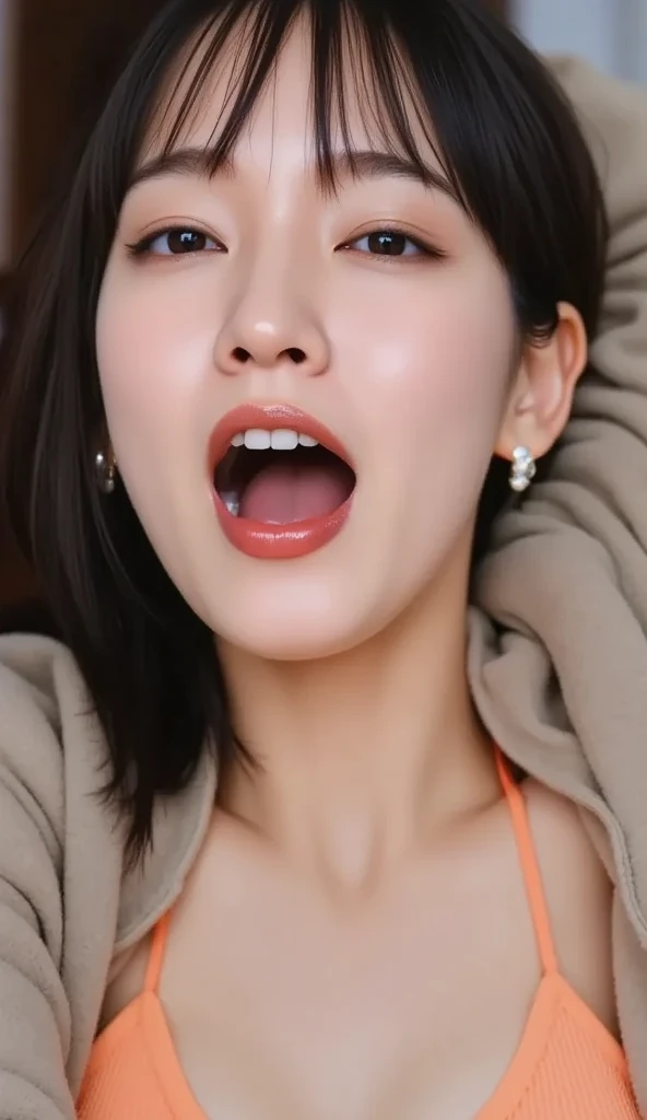 Woman in an orgasmic state with her head tilted back, Ecstatic state ...