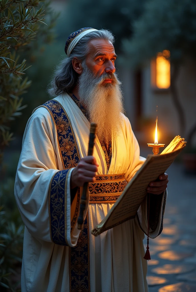 Old Jewish man (60-70 anos), noble Semitic traits, long and well ...