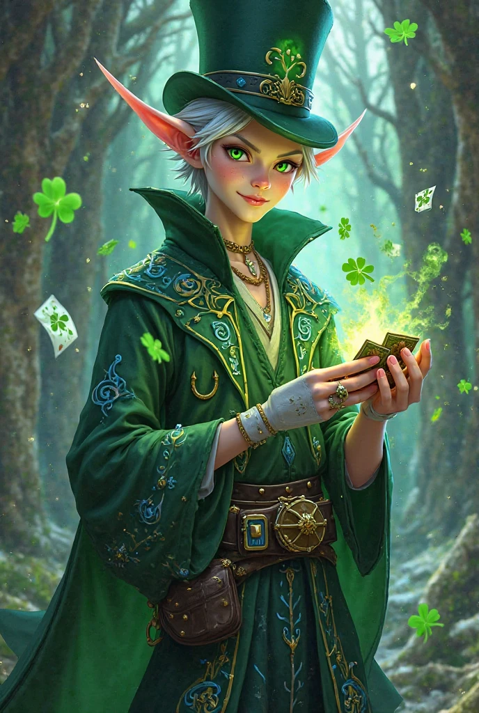 "A high ice elf in 3D anime style, extremely colorful and dazzling ...