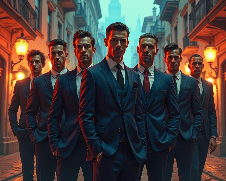 Hi need a vibrant italian mafia group picture for a wallpaper - SeaArt AI