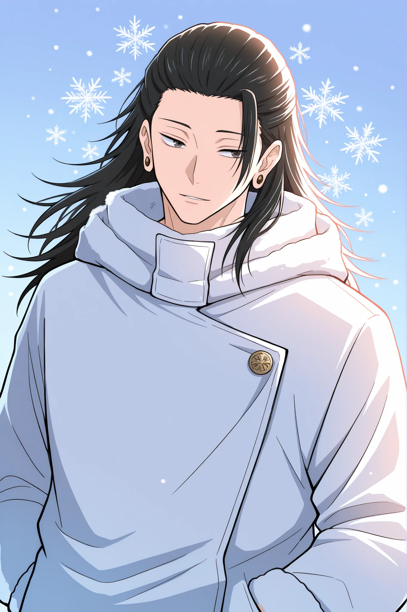 Solo, 1 man, adult, geto suguru, jujutsu kaisen, black hair, long hair ...