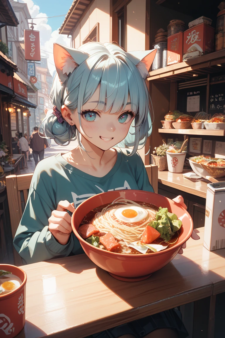 Video of a cat serving ramen - SeaArt AI