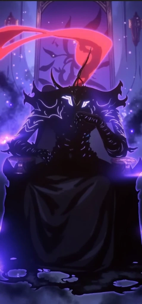 "Igris" from "Solo Leveling" sitting on his Throne with his Legs ...