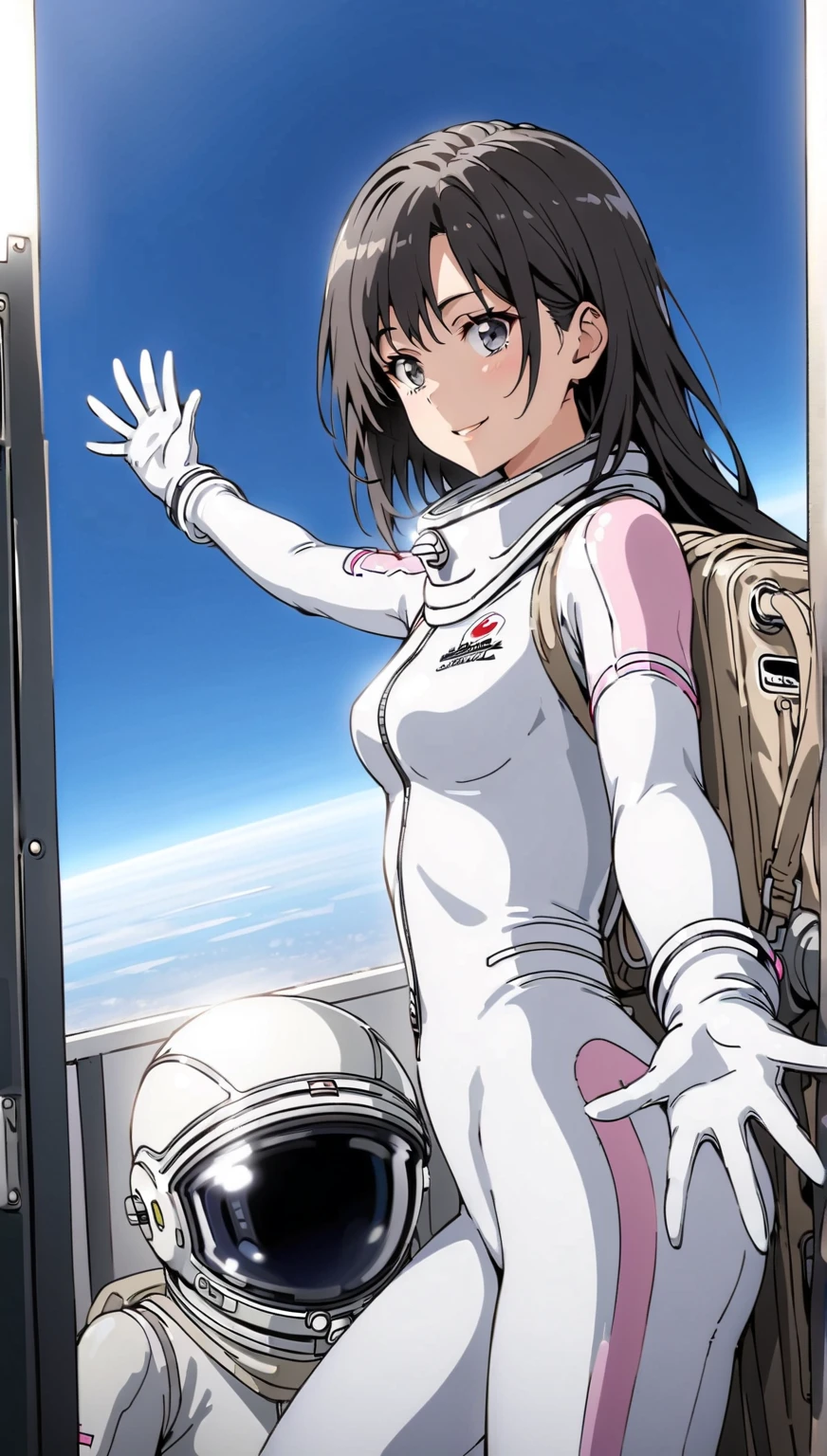 (Space Suit:1.15), white cargo pants, astronauts arriving on the moon ...