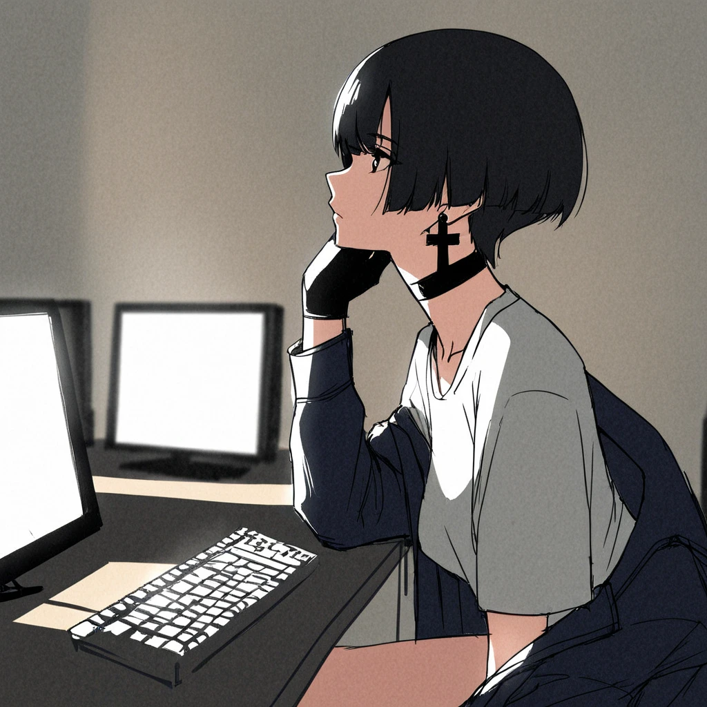 Create a high-quality 2D anime-style illustration of a slender young ...