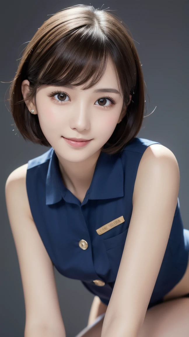 Short Hair,stewardess,Super young beautiful girl,Ultra-thin body ...