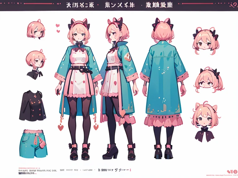 VTuber moder, kawayi outfit, A-Pose, reference sheet - SeaArt AI