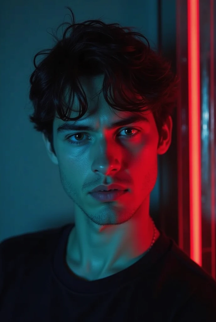 Guy, 20 years, beautiful, serious, athletic build, dark-haired - SeaArt AI