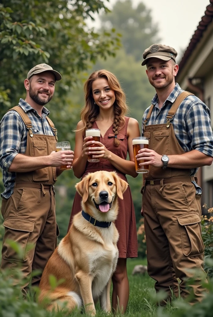 Create me a picture of what is in a garden and it is a dog in - SeaArt AI