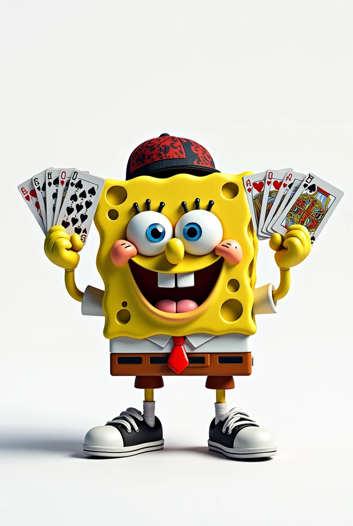 Spongebob rapper shows a fak gesture and holds playing cards in his ...