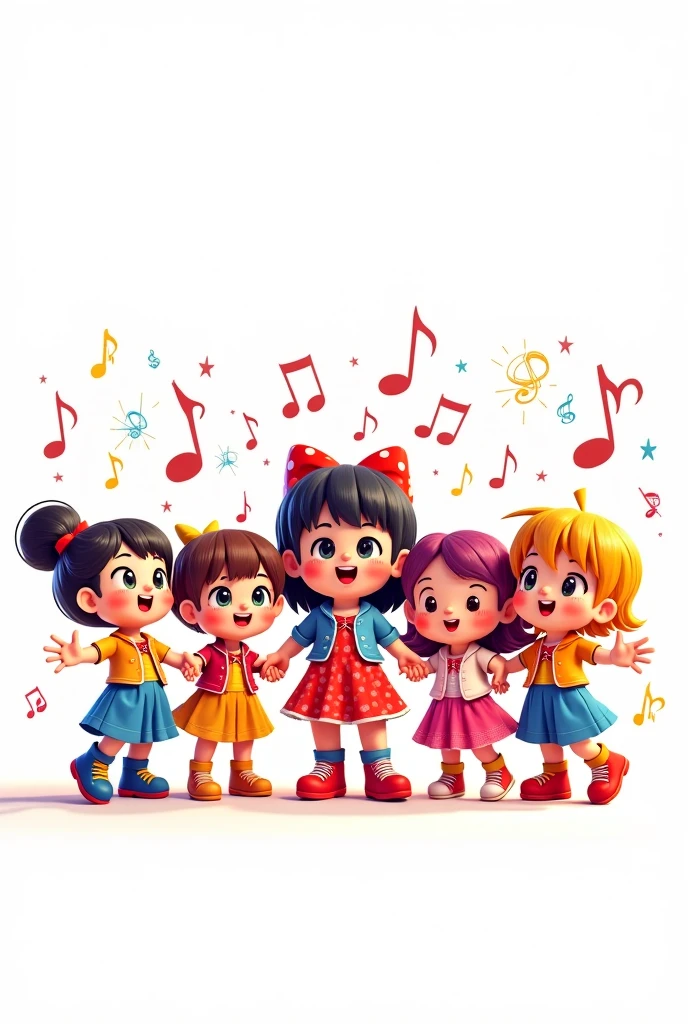 CREATE HIGH DEFINITION CARTOON OF DOLLS REN IN A GROUP WITH CLOTHES ...
