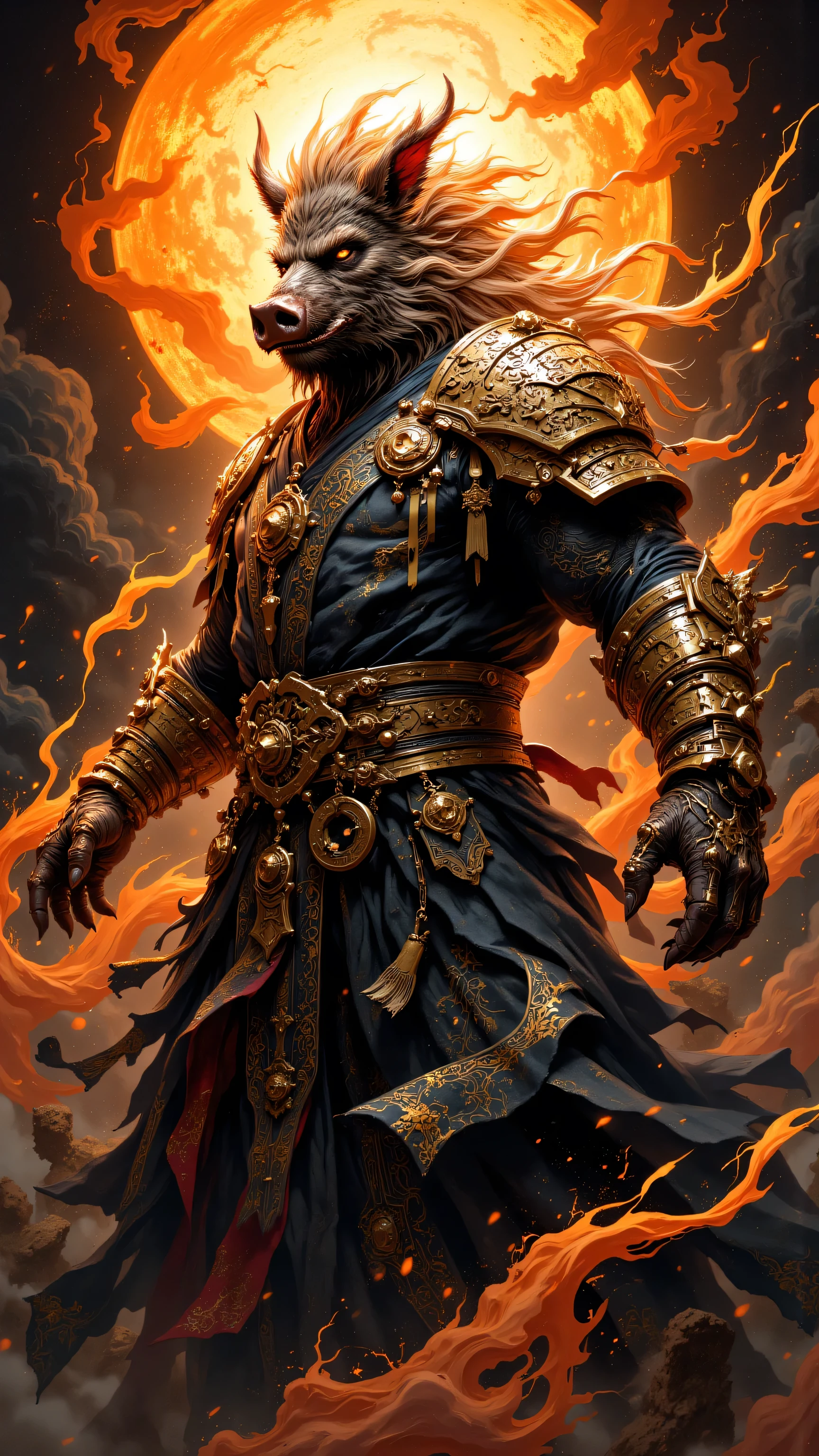 8k, Masterpiece, Top Quality, Low-angle, anthropomorphic, boar - SeaArt AI