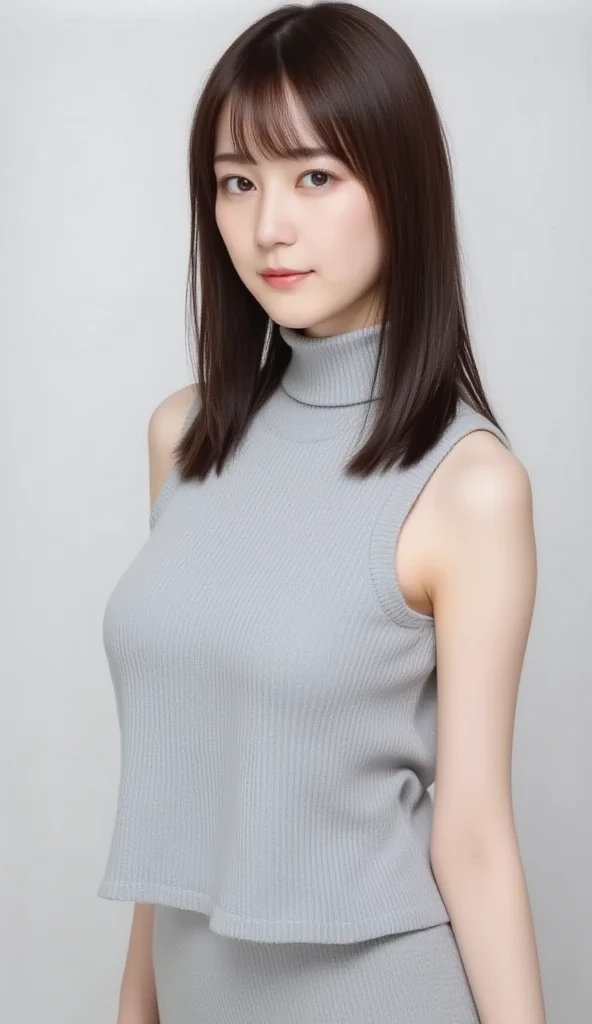 The image is a photograph of a young japanese woman, Nagi with straight ...