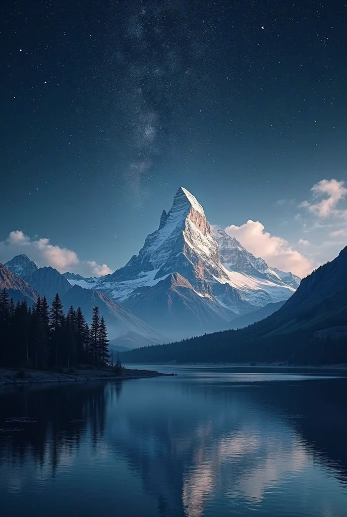 Create a beautiful mountain with stars Portrait and Landscape Posters ...