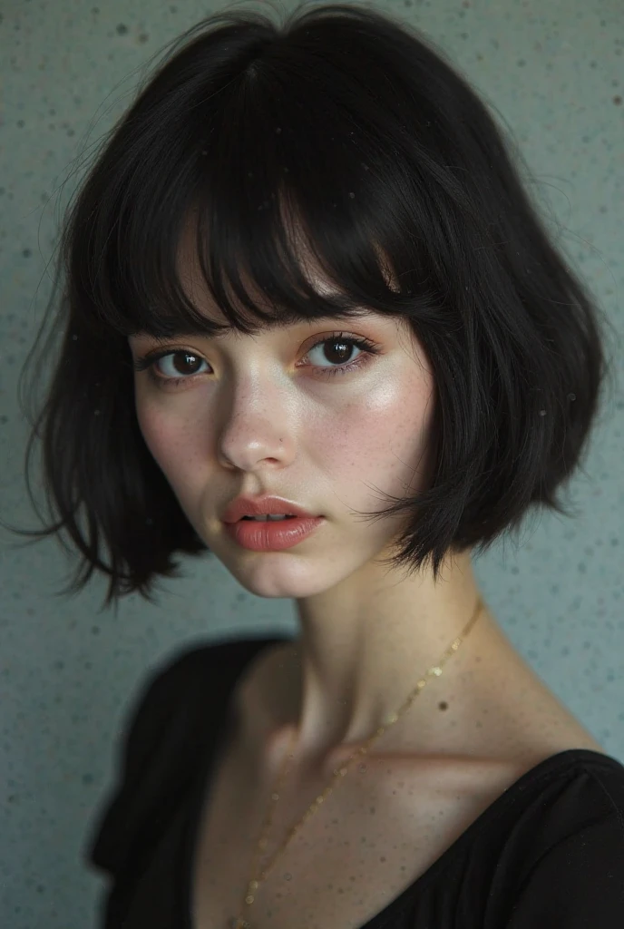 A girl with a perfect bobs gig and she have a bleck eyes - SeaArt AI