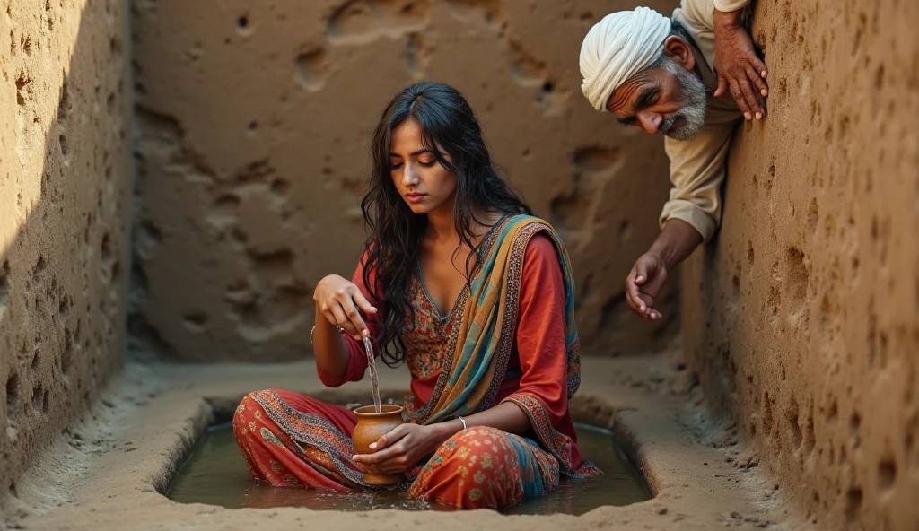 A highly realistic and emotionally expressive rural scene inside a ...