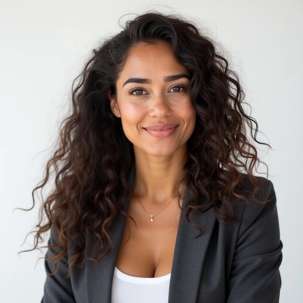 Professional headshot of a young woman in her 20's, with lengthy strong ...