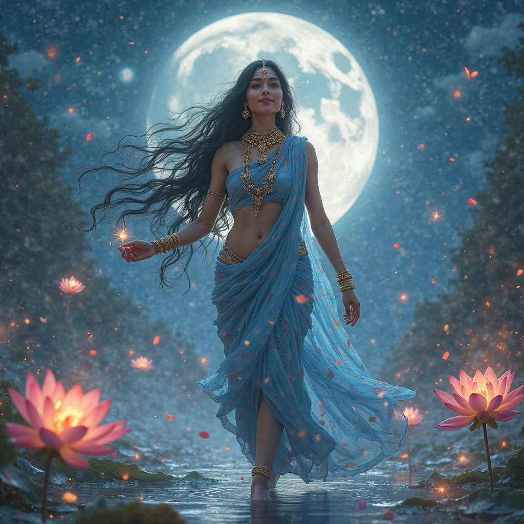 Create image Indian, *"Depict Urvashi, the most beautiful Apsara of Indra - SeaArt AI