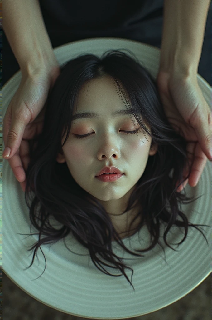 Photo of pretty 18 year old japanese woman's disembodied head on top of ...