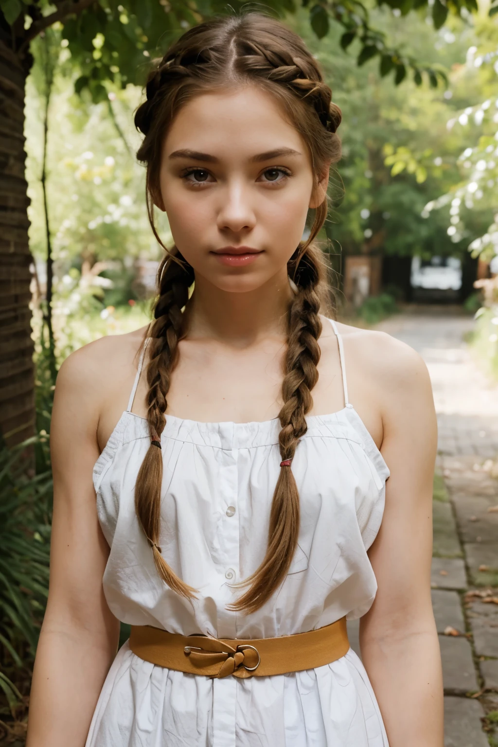 Girl with braided white-skinned hair - SeaArt AI