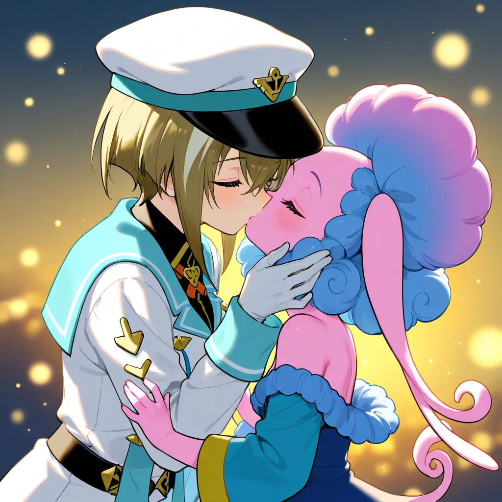 2 fille, Seins, Queue de Cheval, kiss - SeaArt AI