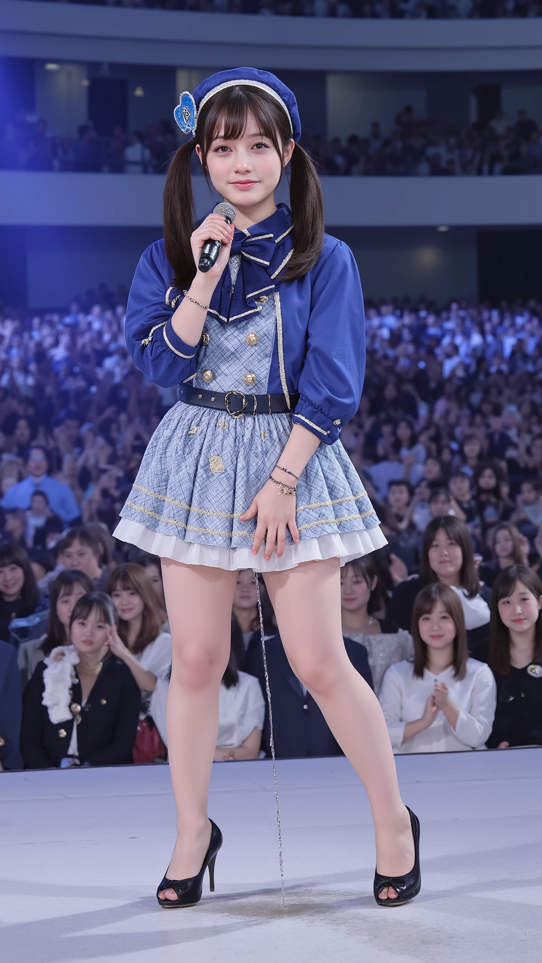 A high resolution photograph of a Japanese female idol. she is standing ...