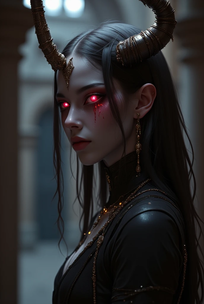 Demon woman, lingua, cruz, foto perfil, igreja, sangue, lua de ...