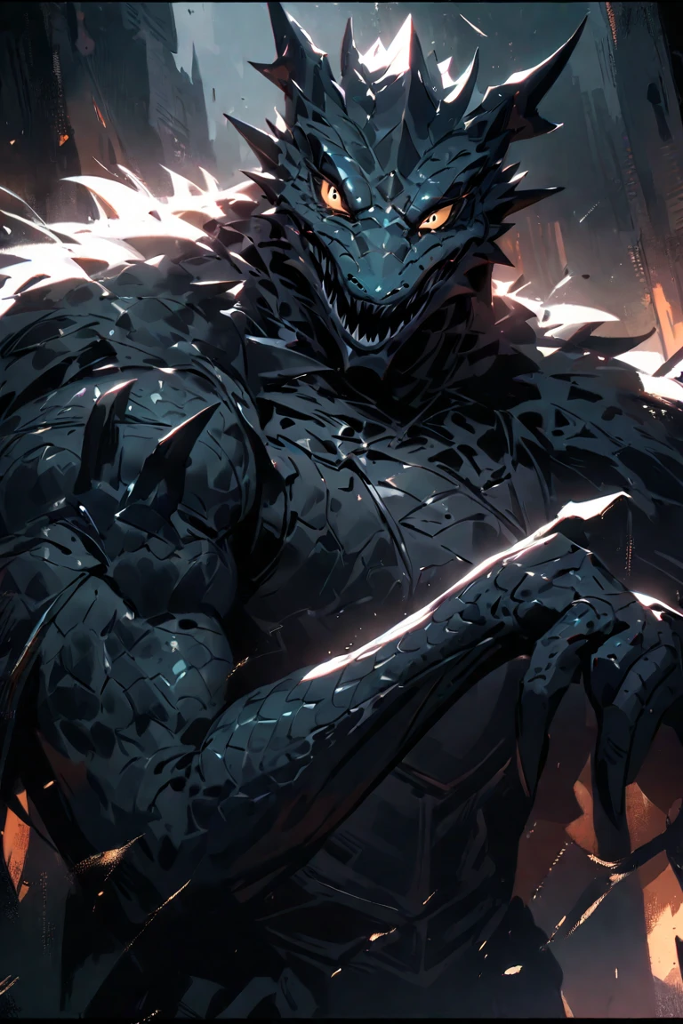 Muscular lizardman , Armored Lizardman , Powerful Lizardman - SeaArt AI