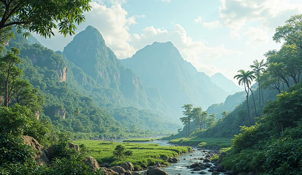 Draw at the foot of Hon Dat Mountain in Kien Giang Province - SeaArt AI