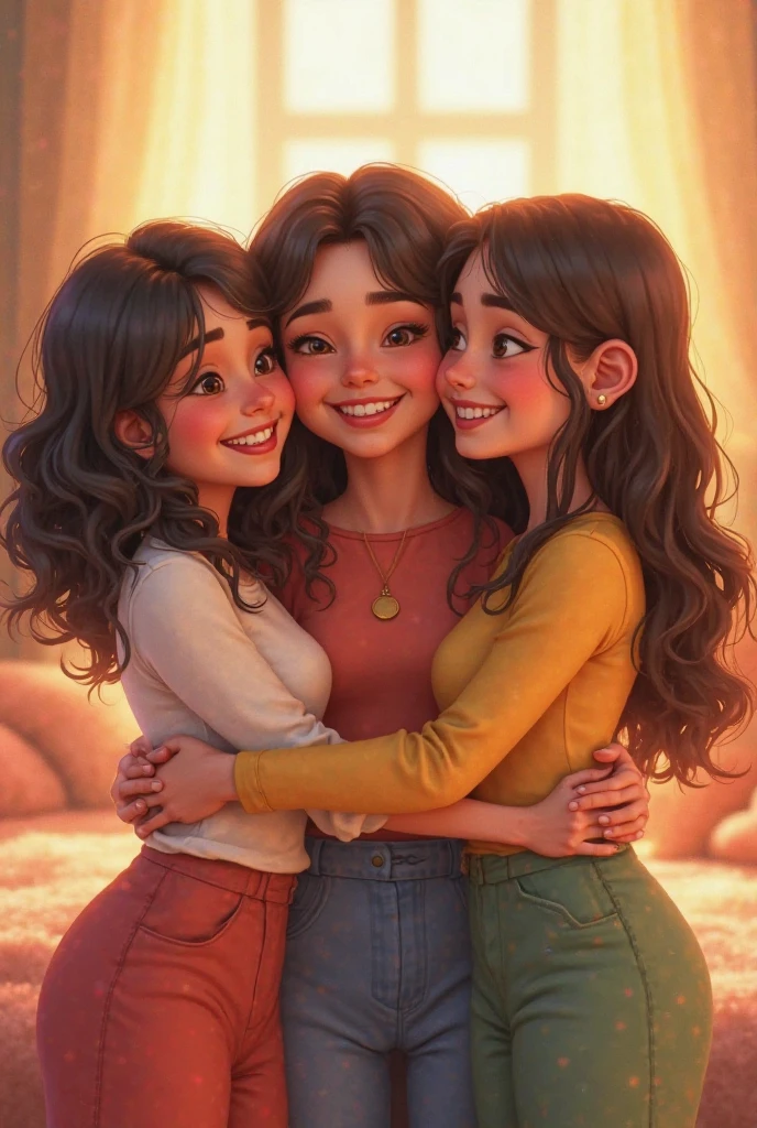 Create an animated photo of three adult sisters - SeaArt AI