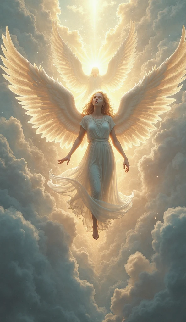 Angels men descending to Earth with an aura of peace - SeaArt AI