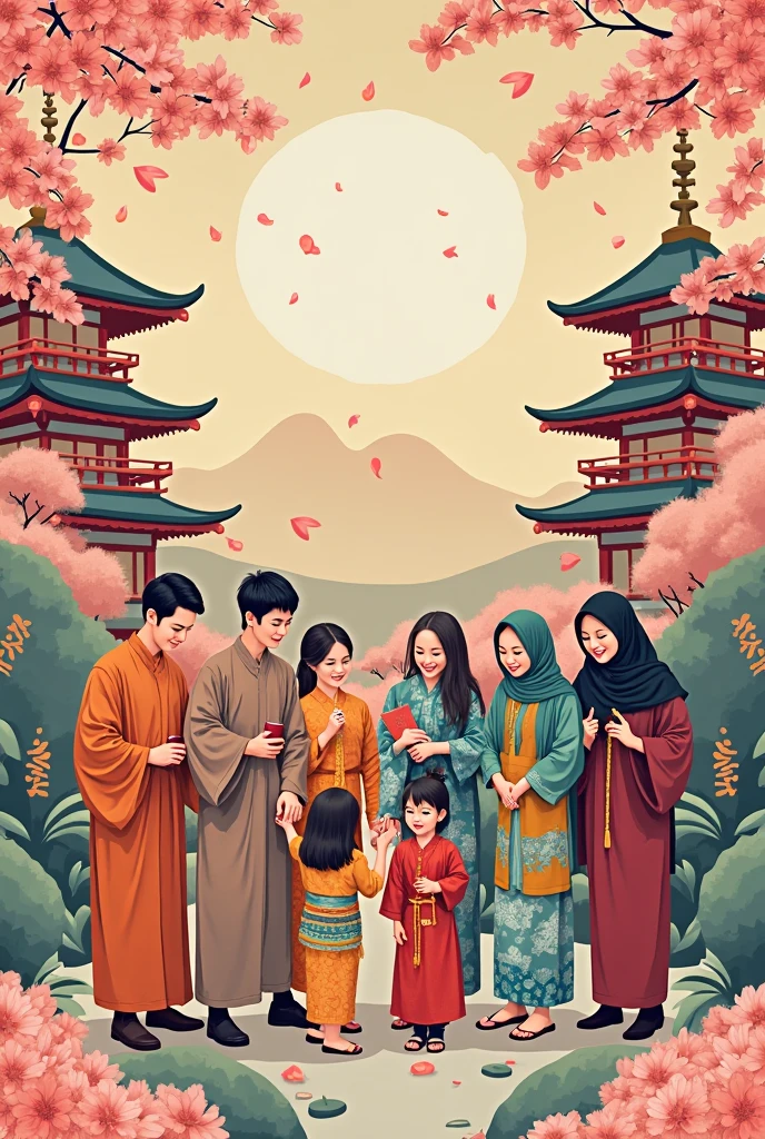 Make poster for hari raya in japan. A4 - SeaArt AI