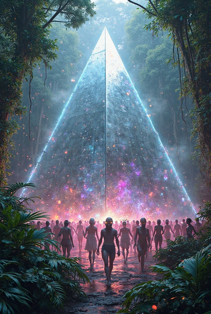 Silver pyramid rave jungle cabin - SeaArt AI