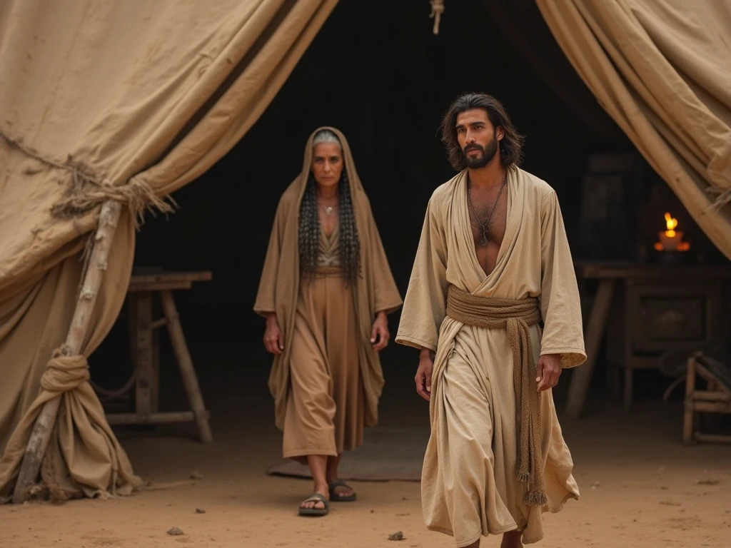 Jacob, a lean Middle Eastern man around 40, with sharp dark eyes and ...