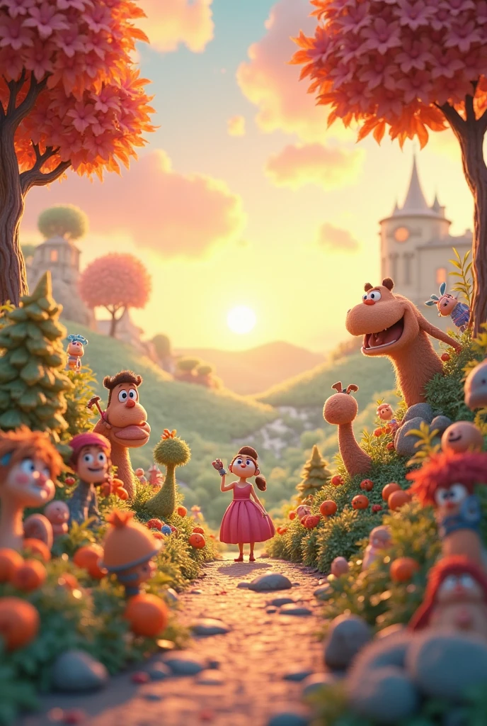 Pixar-inspired 3D poster capturing a background scene - SeaArt AI
