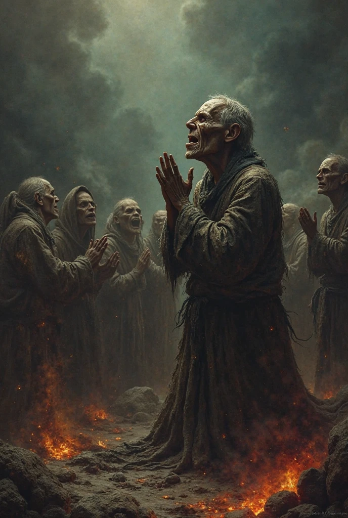 Poor souls praying in Purgatory - SeaArt AI