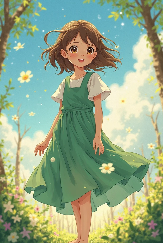 A girl in Ghibli style, In a comic book, Will she have medium brown ...