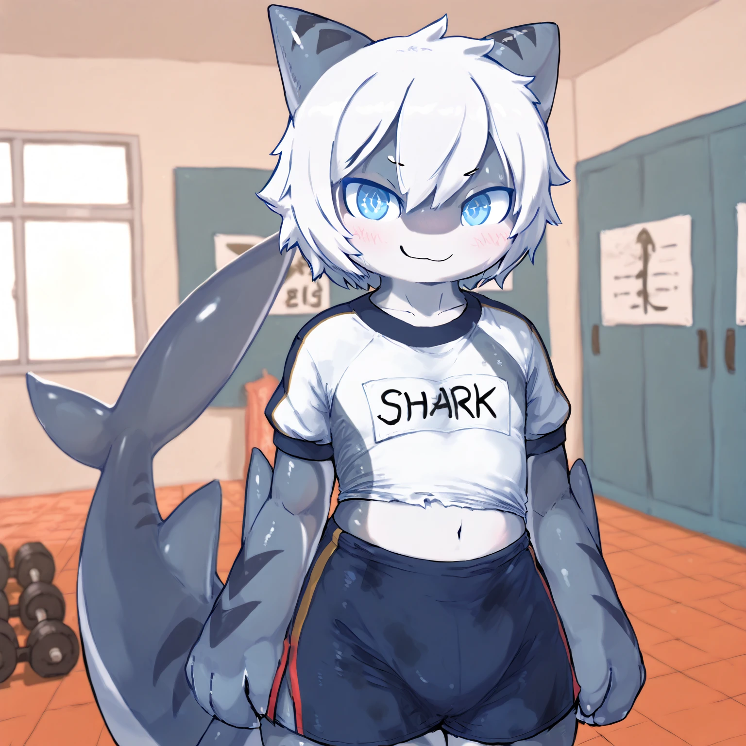 Best quality,Furry,Kemono,((The shark)),Changed_game,torn clothing ...