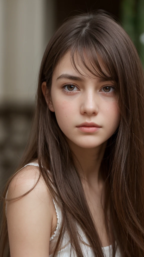 A girl. Europe. Feeling sad . oval face. Exquisite facial features ...