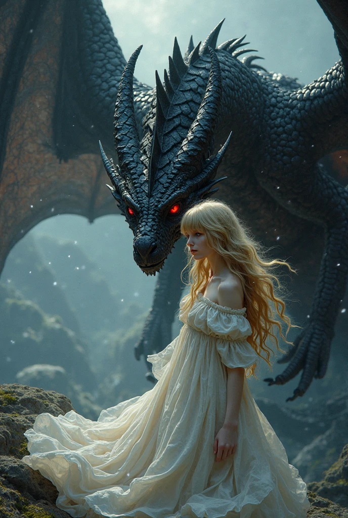 Story cover featuring a black dragon,.bloodshot eyes, illusory wings ...