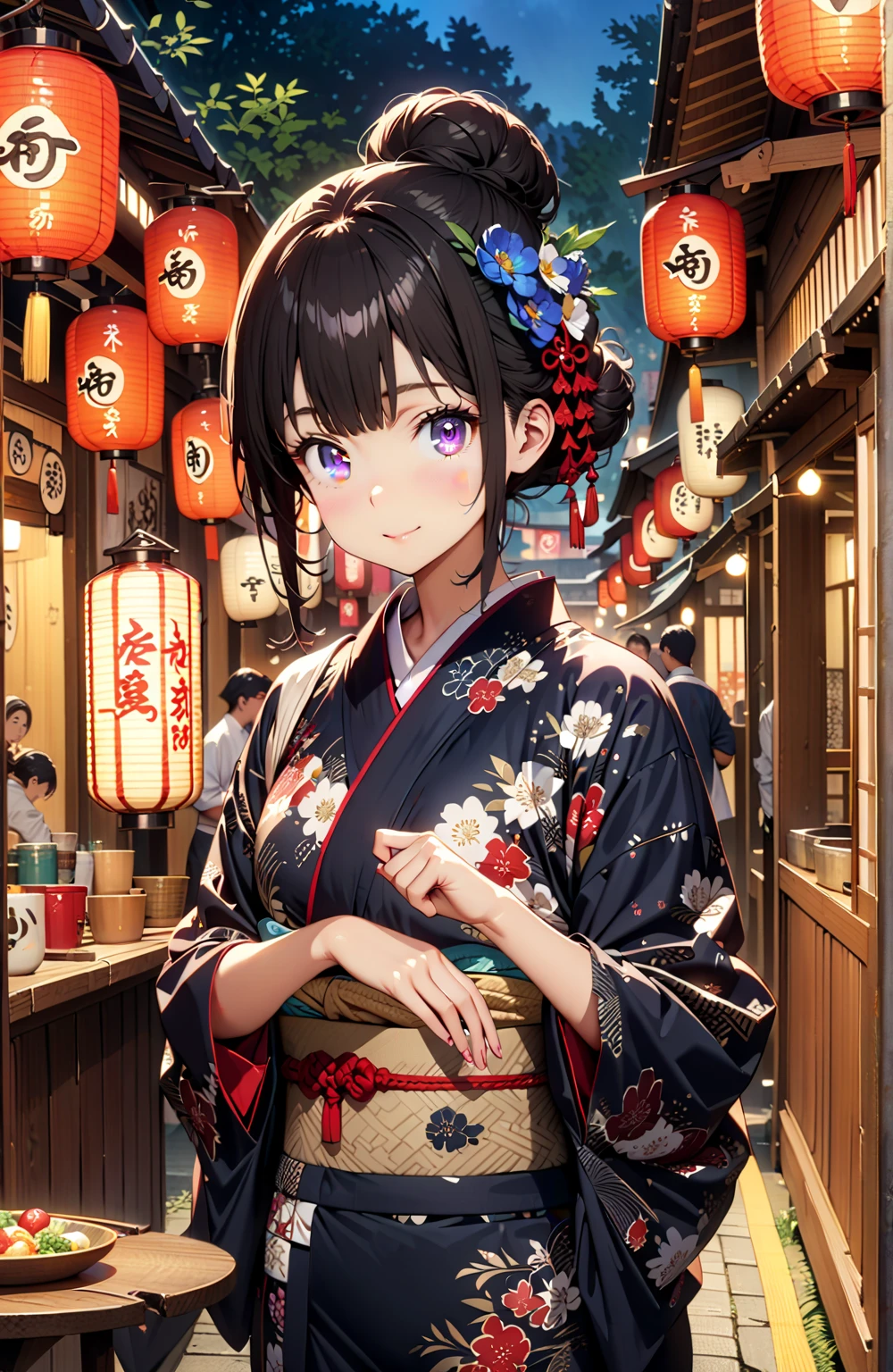 Takiuchikami, check it out, bungs, black hair with a young pattern ...