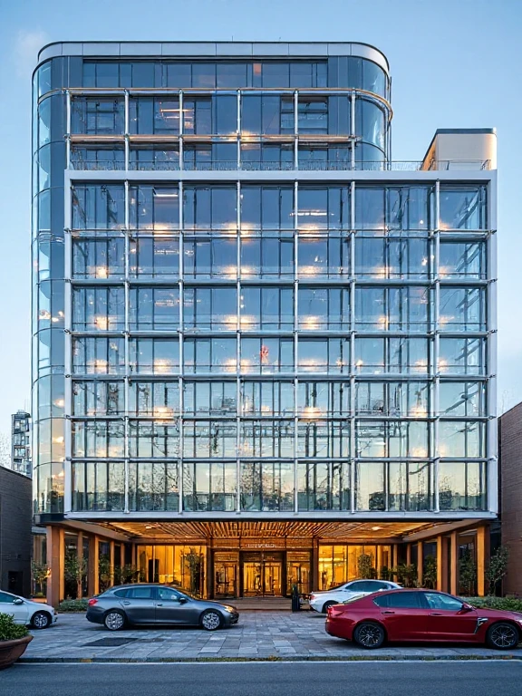 Exterior of highrise hotel building, contemporary style, inspired of ...