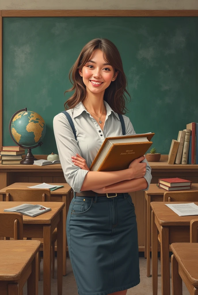 Coloring drawing of a French teacher : Classic scene : une maîtresse ...