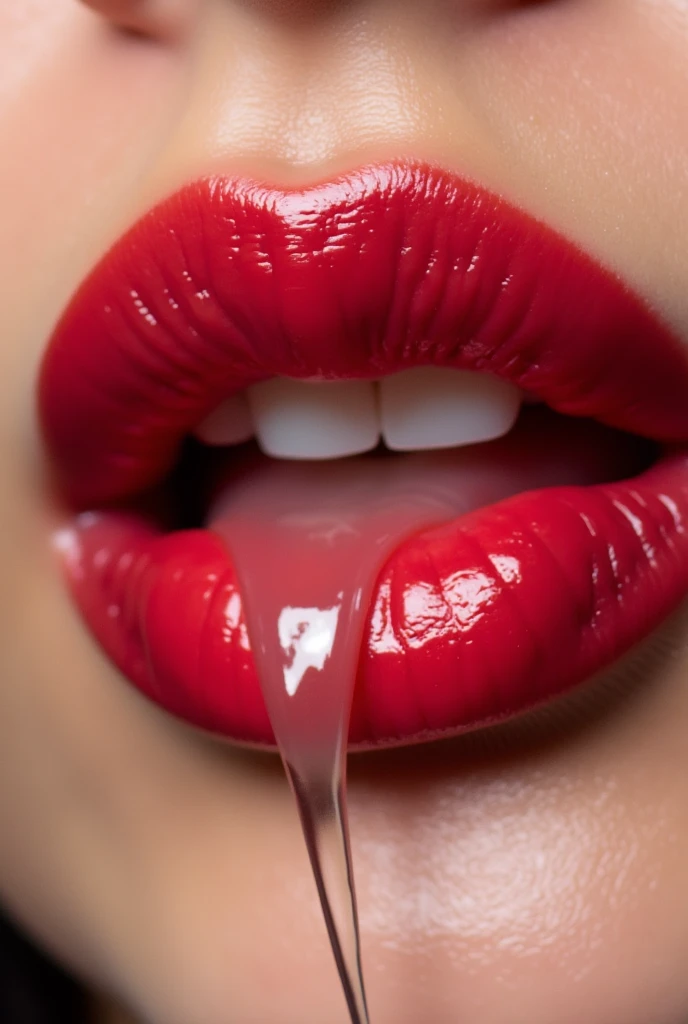 Pictures of lips only,Lips super close up,Spit is thin and has many ...