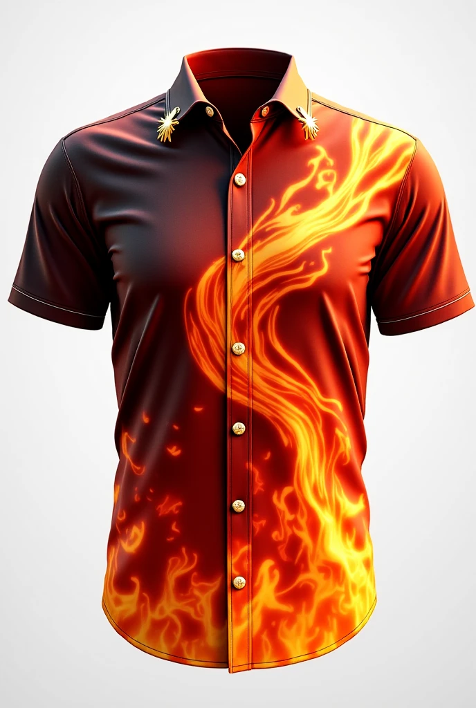 Shirt: printed: The fire pattern could be abstract, with flames that ...